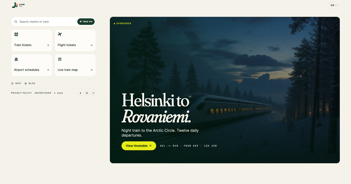 Juna-aikataulut ja VR aikataulut | Junat.com